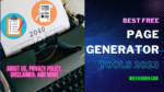5 Best Free Page Generator Tools for About Us, And More