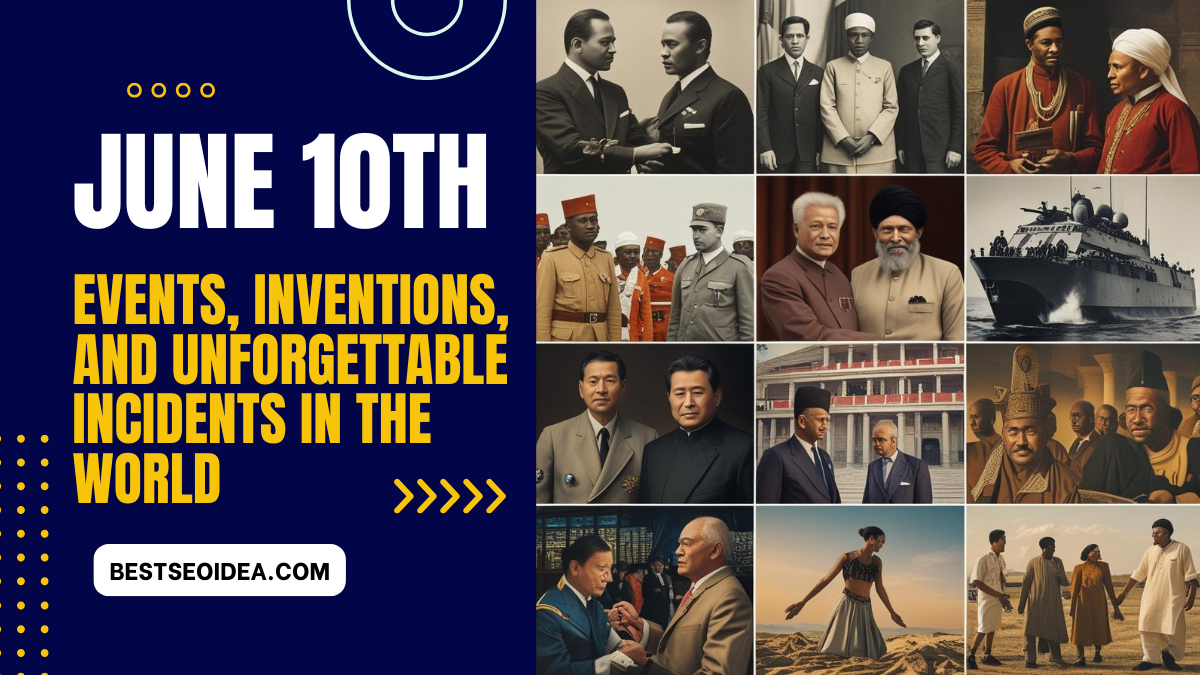 June 10th: Events, Inventions, and Unforgettable Incidents in the World